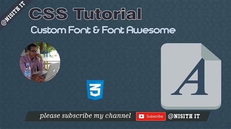 How To Custom Font And Using Font Awesome In Css Youtube