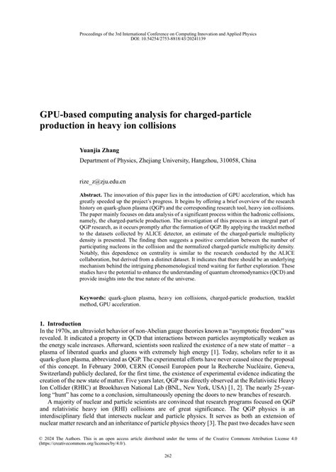 Pdf Gpu Based Computing Analysis For Charged Particle Production In Heavy Ion Collisions
