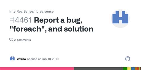 Report A Bug Foreach And Solution · Issue 4461 · Intelrealsense