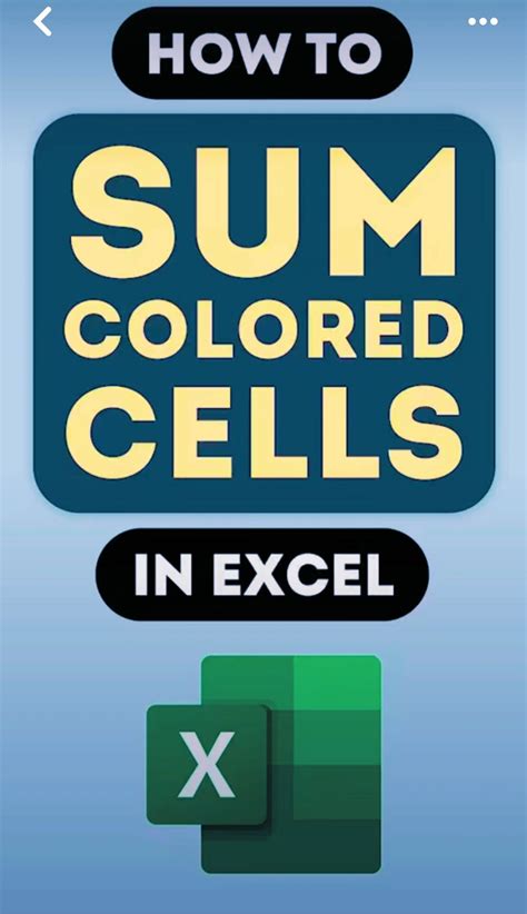 Ahmed Raza On Linkedin To Sum Colored Cells In Excel You Can Use A