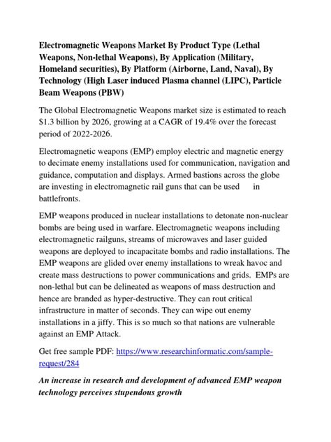 Electromagnetic Weapons Market Pdf Unmanned Aerial Vehicle Military Science