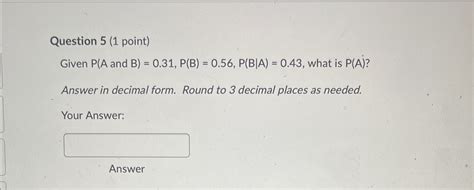 Solved Question 5 1 ﻿pointgiven And B ﻿what Is