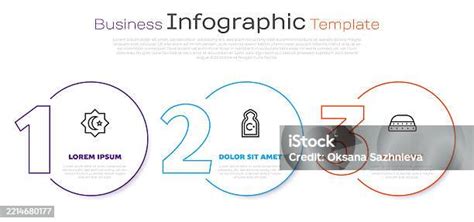 세트 라인 팔각형 별 무슬림 모스크 및 기도용 모자 비즈니스 인포그래픽 템플릿입니다 벡터 0명에 대한 스톡 벡터 아트 및 기타 이미지 Istock