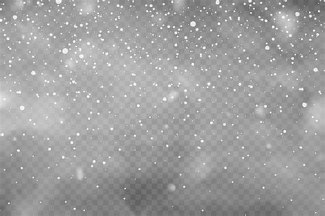 눈송이와 구름으로 눈이 내리는 현실적인 크리스마스 또는 새해 카드에 대한 겨울 투명 배경 서리 폭풍 효과 눈 얼음 벡터 일러스트레이션 눈송이에 대한 스톡 벡터 아트 및 기타