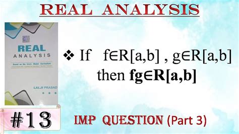 If FR A B GR A B Then FgR A B Real Analysis Riemann Integral Educationhelp YouTube
