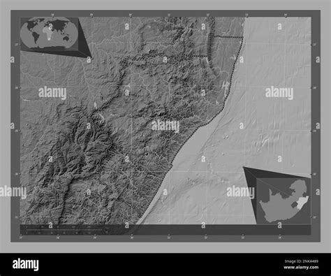 Kwazulu Natal Province Of South Africa Bilevel Elevation Map With