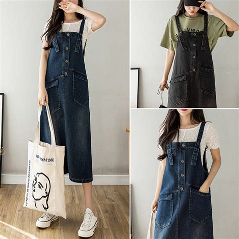 나블리박스 인기폭발💖 당일발송무배 ~77까지 오버사이즈 체형커버원피스 데님 멜빵 오버롤 청치마 여름 멜빵원피스 청 멜빵 원피스 빅사이즈 롱원피스 캐주얼 데일리 데이트 귀여운