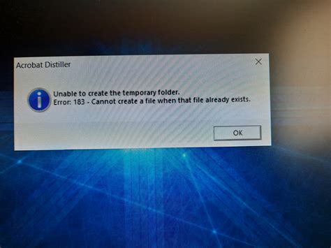 Error message 183 - Adobe Product Community - 11807707