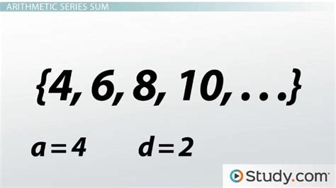 Understanding Arithmetic Series In Algebra Lesson Study Com