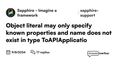 Object Literal May Only Specify Known Properties And Name Does Not Exist In Type