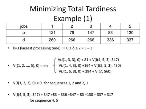 Ppt Total Tardiness Minimization Algorithm And Examples Powerpoint