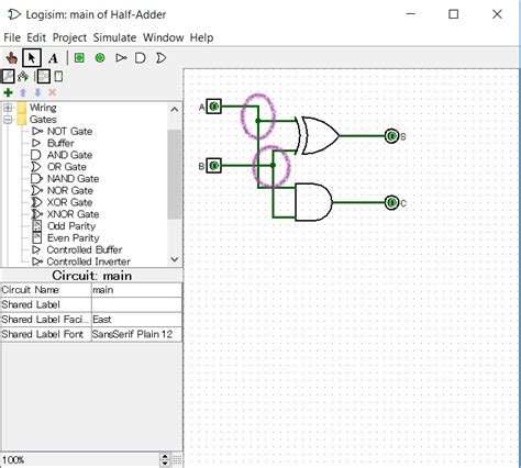 using logisim to build half and full adders lesson
