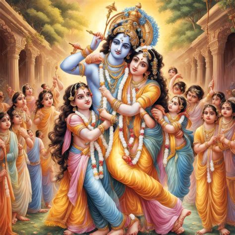 Hindu Festival Krishna Ashtami Lord Krishna Incarnation Premium Ai Generated Image