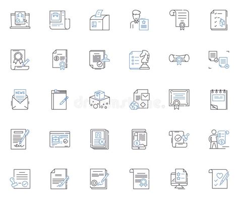 Accreditation Line Icons Collection Certification Approval Endorsement Validation Licensure
