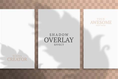 Shadow Overlay Plant Mockup A4 Paper Sheets Vector Image