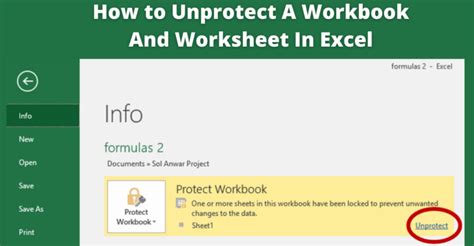 How To Unprotect A Workbook And Worksheet In Excel Earn And Excel
