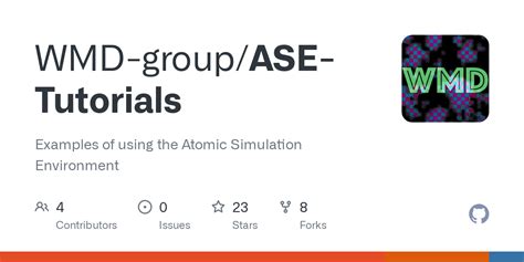 github wmd group ase tutorials examples of using the atomic