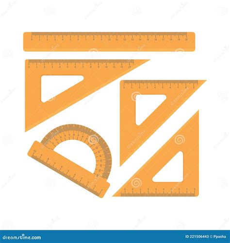 Ruler Protractor Triangle Icons School Measuring Instruments School Teaching Drawing