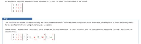 Solved ⎣⎡10014−3316190⎦⎤ Tep 1 The Solution Of The System