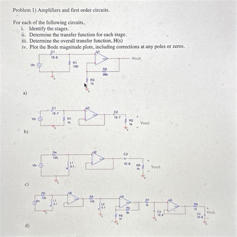 solved problem 1 amplifiers and first order circuits for