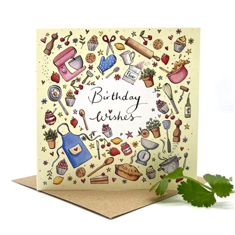 Birthday Card Baking Birthday Etsy Uk