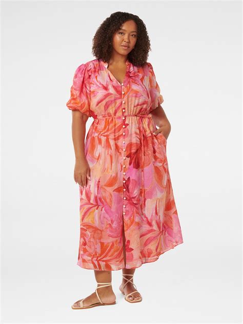Buy Forever New Plus Size Print Fit And Flare Midi Dress Dresses For