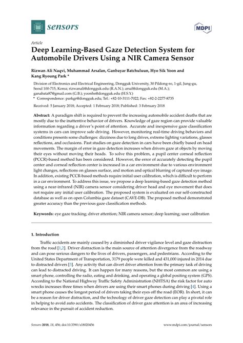 Pdf Deep Learning Based Gaze Detection System For Automobile Drivers