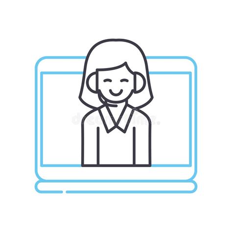 Virtual Assistant Line Icon Outline Symbol Vector Illustration