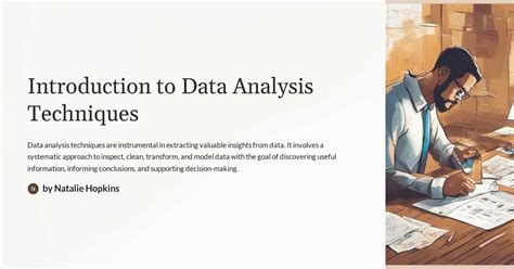 Introduction To Data Analysis Techniques