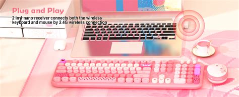 Wireless Keyboard And Mouse Mofii 104 Round Keys Lovely Full Size Cute Colorful