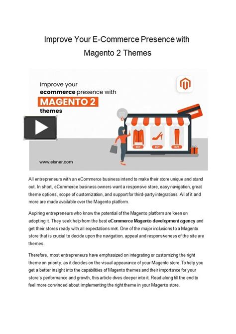 Ppt Improve Your E Commerce Presence With Custom Magento 2 Themes In 2024 Powerpoint