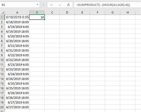 Excel Counting Hours In Date Stack Overflow