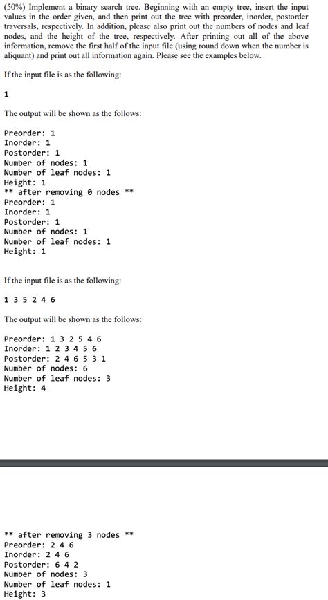 Solved Implement A Binary Search Tree Beginning With Chegg