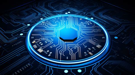 Circular Cybernetic Scheme Futuristic Vector Illustration Of A Blue