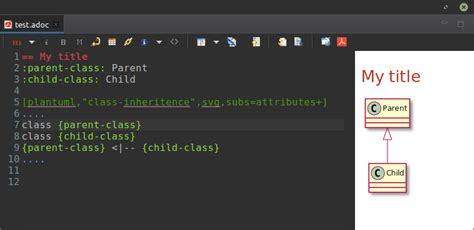 asciidoctor how use variables from asciidoc in plantuml diagrams