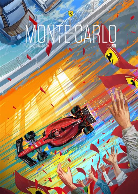Ferrari Poster For The 2023 Monaco Gp Rformula1