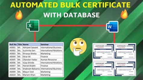 🔥excel Data To Word Create Bulk Certificates With Automation Youtube