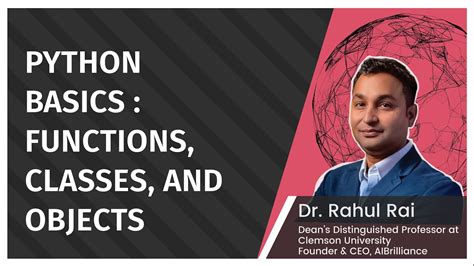 Python Basics Functions Classes And Objects Youtube