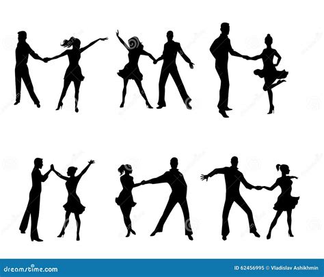 Sex Dansa Par Vektor Illustrationer Illustration Av Kvinnor 62456995