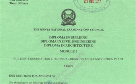 Diploma In Civil Engineering Module 1 KNEC Past Papers Newsspot Co Ke