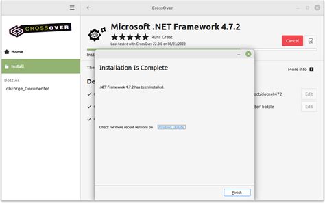 manual installation of dbforge documenter via crossover