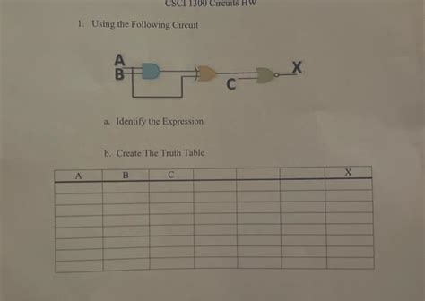 Solved 1. Using the Following Circuit a. Identify the | Chegg.com