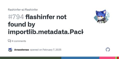 flashinfer not found by importlib metadata packagenotfounderror · issue