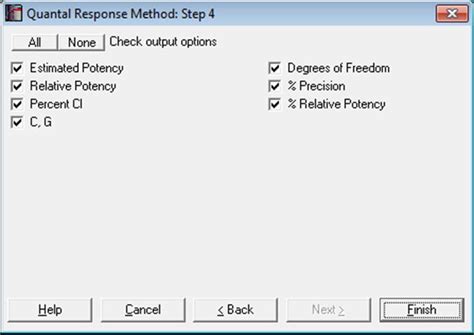 Unistat Statistics Software Bioassay Analysis Quantal Response Method