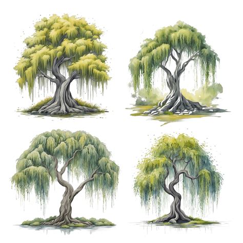 Watercolor Weeping Willow Tree Clipart Png Willow Tree Graphics