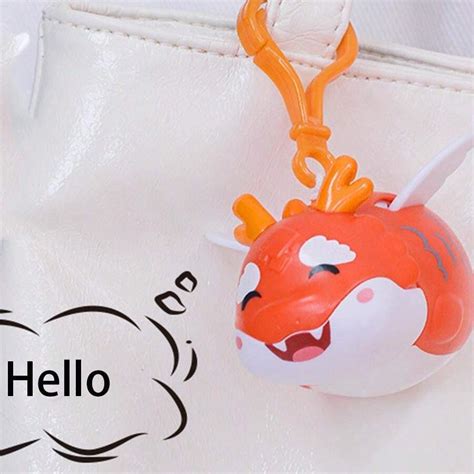 This Red Plump Dragon Pull String Flying 1pcdragon Keychain With A
