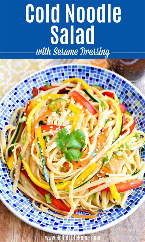 Cold Noodle Salad With Sesame Dressing Hello Little Home