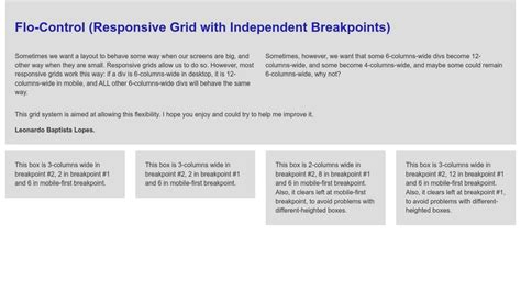 Sass Responsive Grid Independent Breakpoints