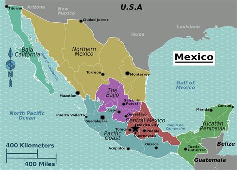 Large Detailed Political And Administrative Map Of Mexico Mexico