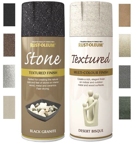 Rust Oleum Stone Textured Spray Paint Granite Pebble Black Green